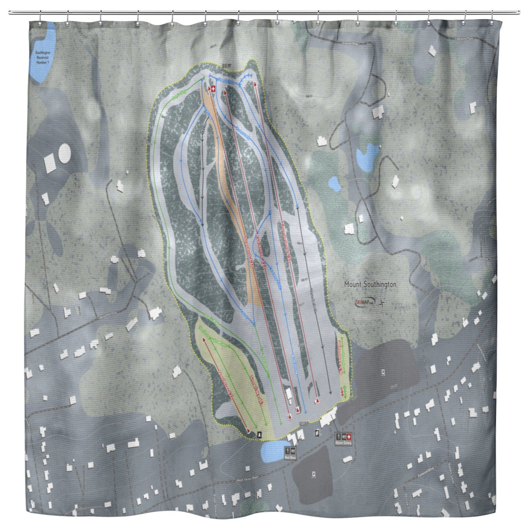 Mount Southington Ski Trail Map Shower Curtain Ski Cabin - Etsy Mount Southington Ski Trail Map Shower Curtain Ski Cabin - Etsy