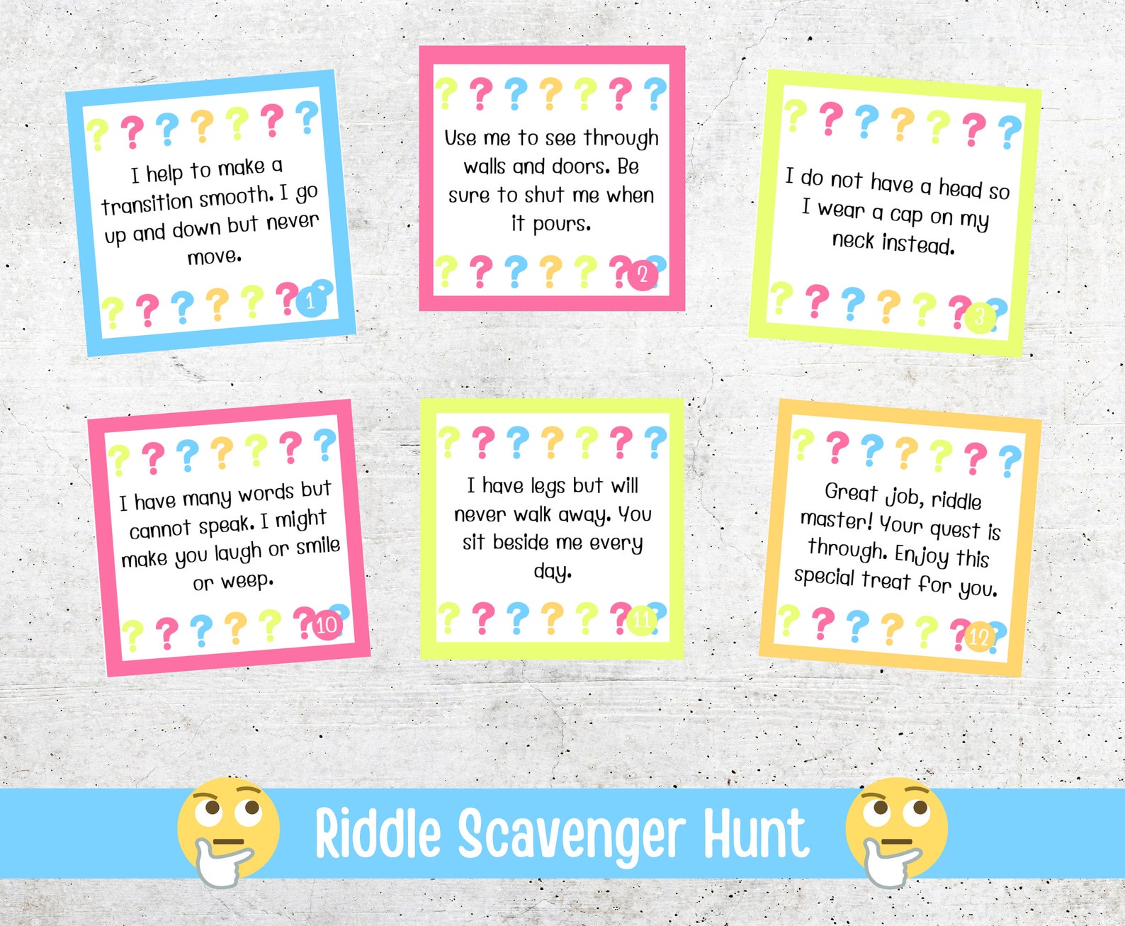 Kids Riddle Scavenger Hunt Printable for Instant Download, Kids ...