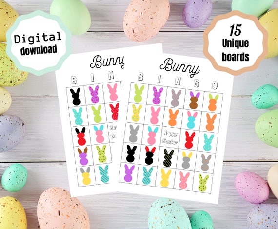Printable Bunny Bingo Game Instant Download, Bunny Bingo Cards ...