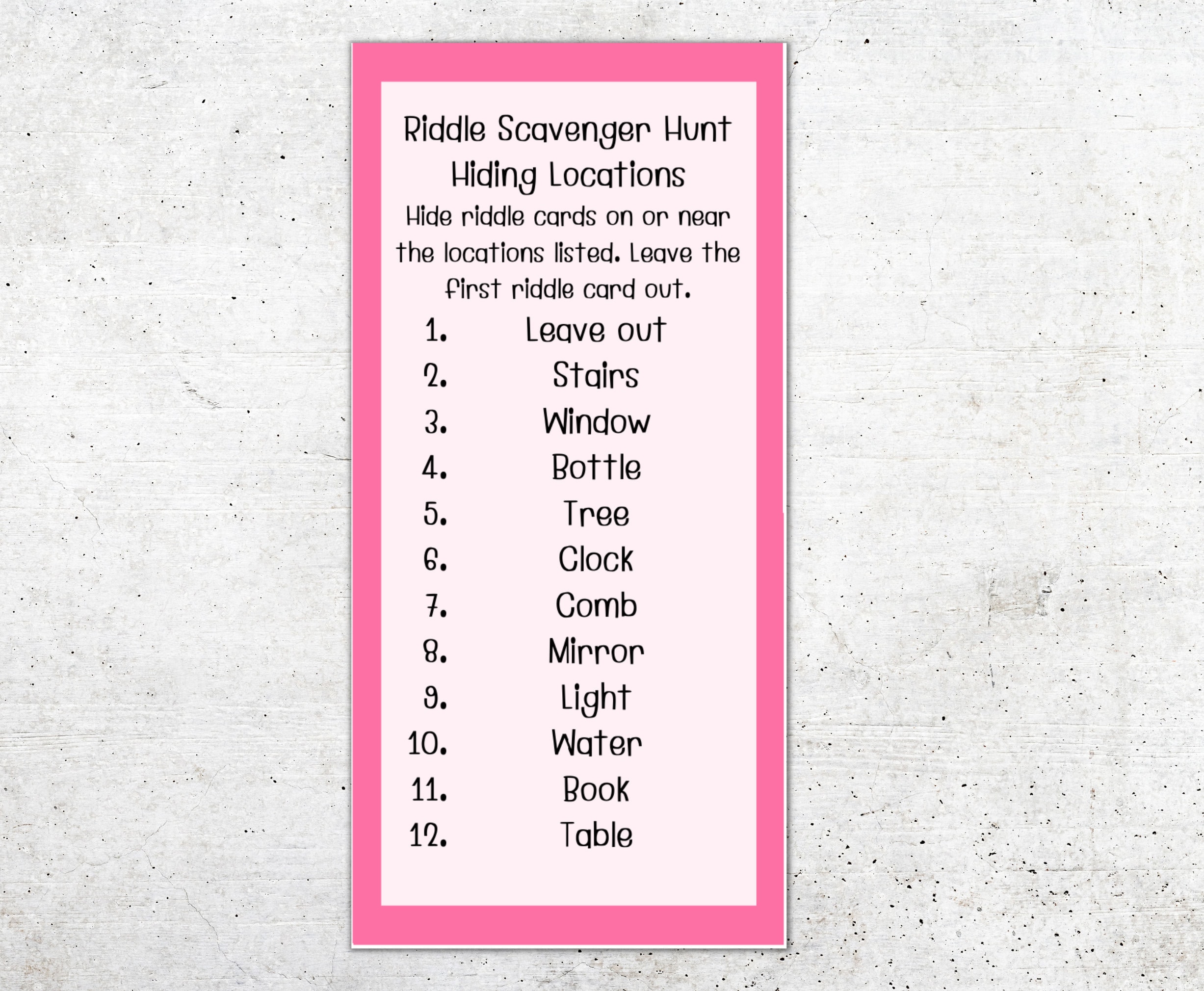 Kids Riddle Scavenger Hunt Printable for Instant Download, Kids ...