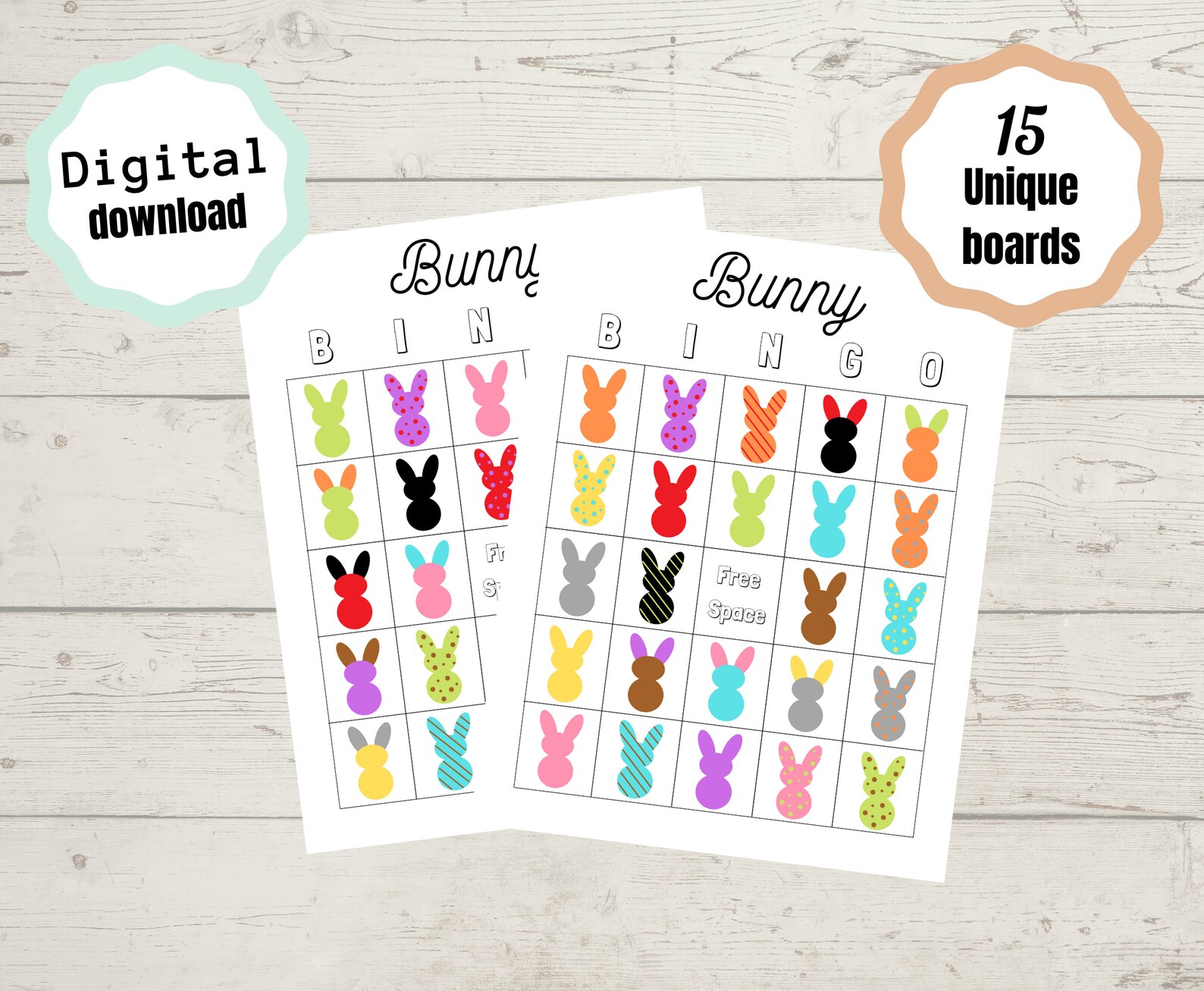 Printable Bunny Bingo Game Instant Download, Bunny Bingo Cards, Animal ...