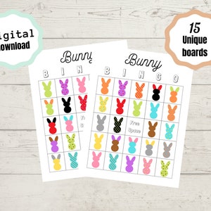 Printable Bunny Bingo Game Instant Download, Bunny Bingo Cards, Animal ...