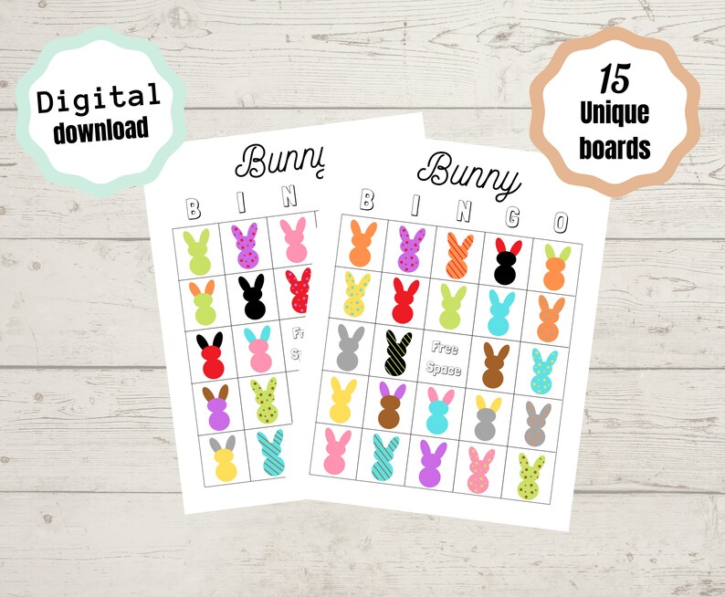 Printable Bunny Bingo Game Instant Download, Bunny Bingo Cards, Animal ...