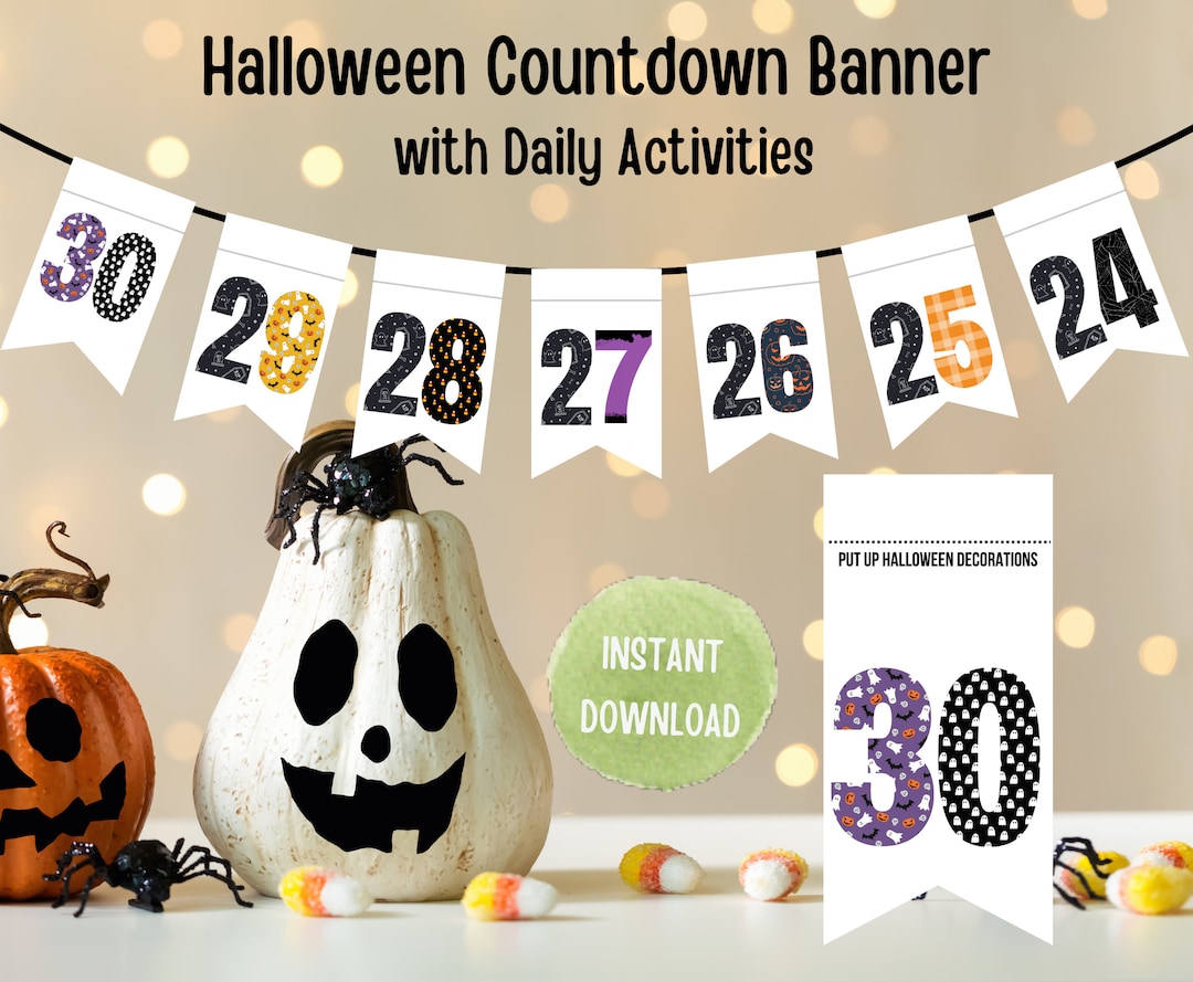 Editable Halloween Countdown Activity Banner Printable - Etsy