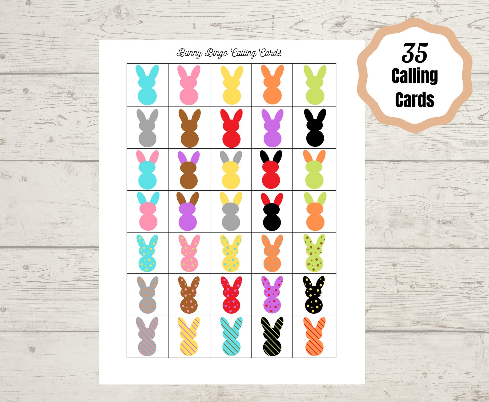 Printable Bunny Bingo Game Instant Download, Bunny Bingo Cards, Animal ...
