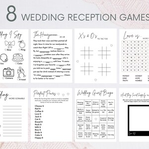 Printable Games for Wedding Reception, Eight Wedding Guest Game Bundle ...