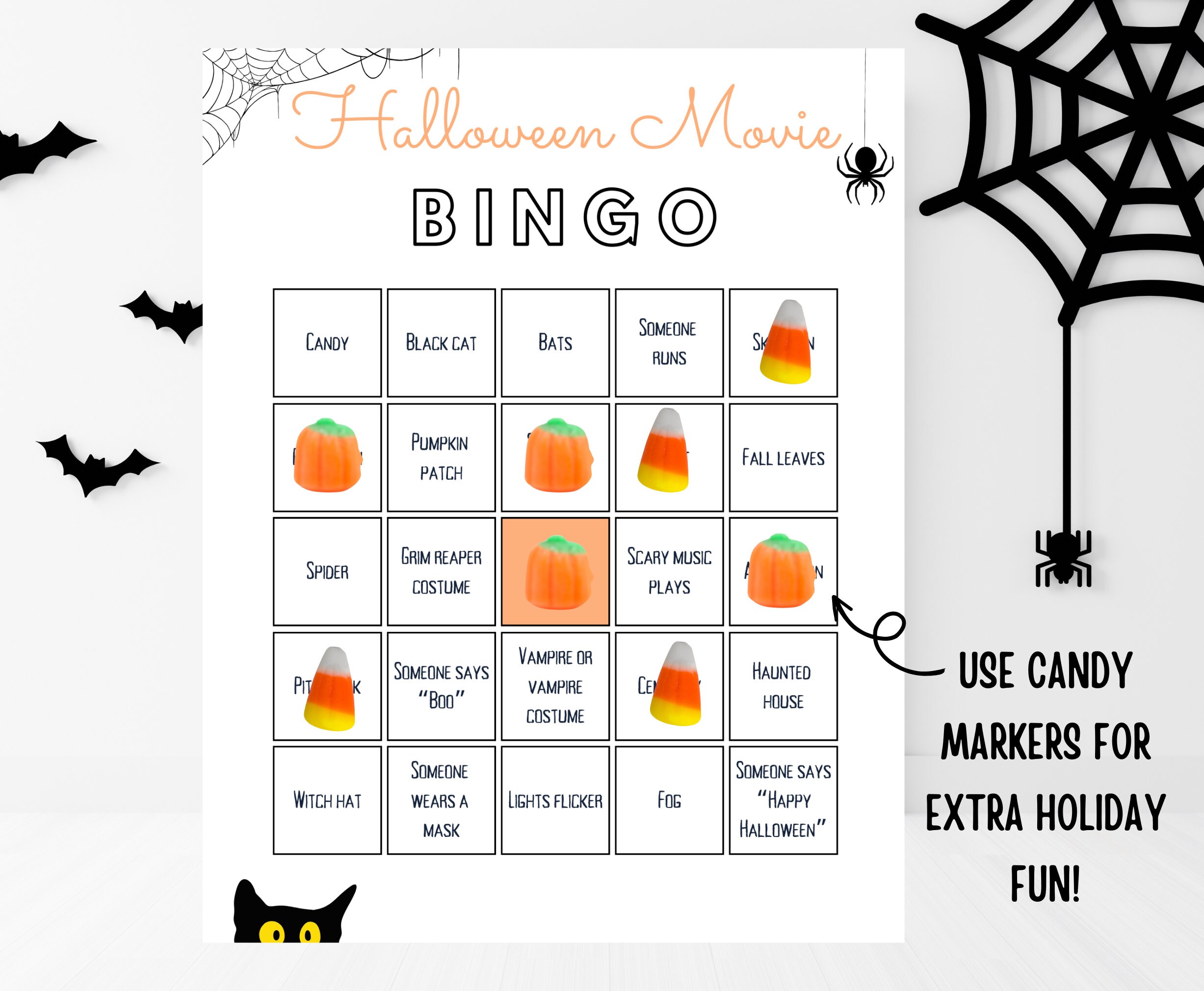 Halloween Movie Bingo Printable for Instant Download Kids - Etsy