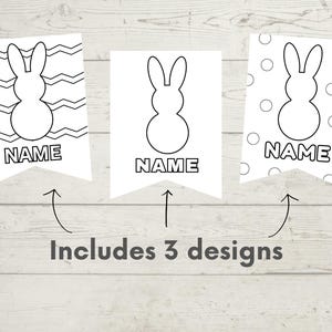 Editable Canva Easter Bunny Banner Printable, Personalized Easter DIY ...