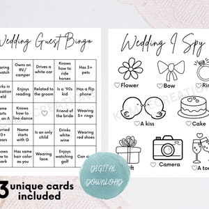 Printable Games for Wedding Reception, Eight Wedding Guest Game Bundle ...