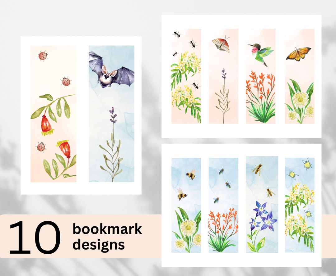 Pollinator Bookmark Printable for Instant Download, Nature Bookmarks ...