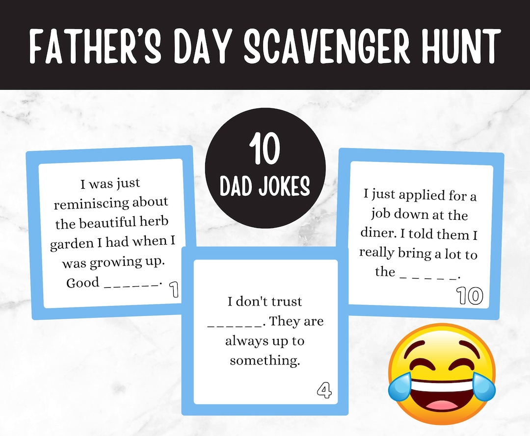 Dad Joke Scavenger Hunt: Father's Day Printable Game (PDF Download - Etsy