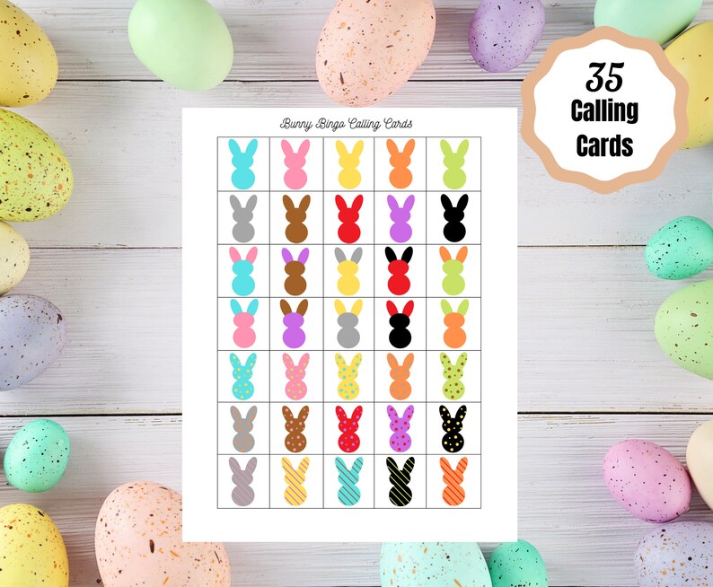 Bunny Bingo Game: 15 Unique Easter Bingo Cards (digital Download) - Etsy