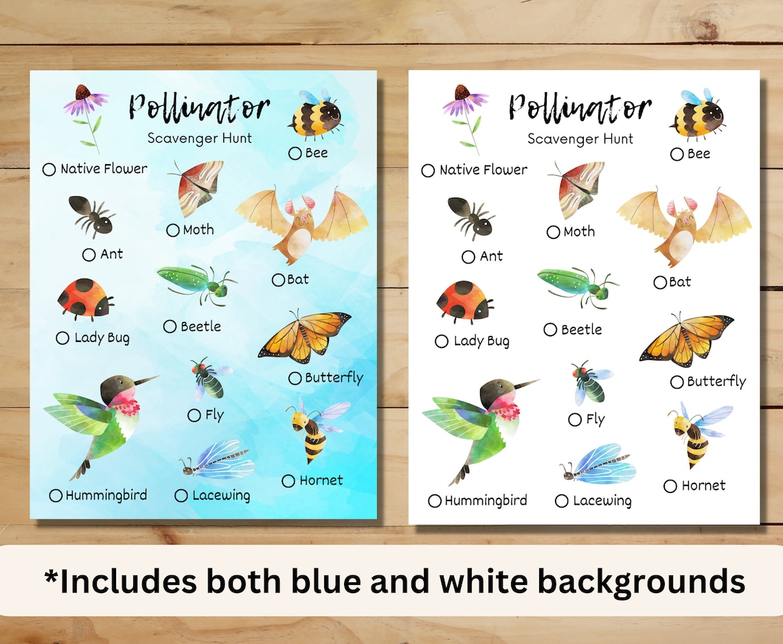 Pollinator Scavenger Hunt Printable for Instant Download, Outdoor ...