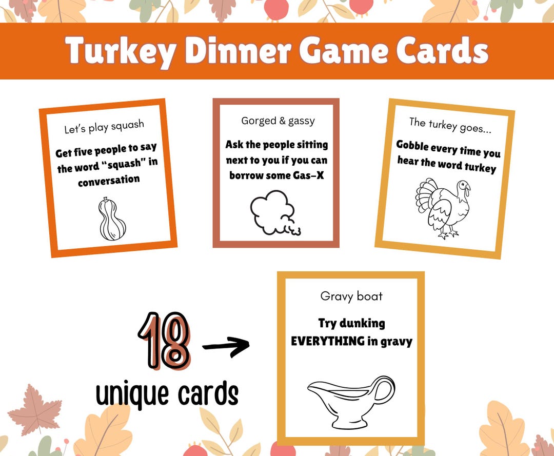Thanksgiving Dinner Game Cards: Funny Friendsgiving Activity (digital ...