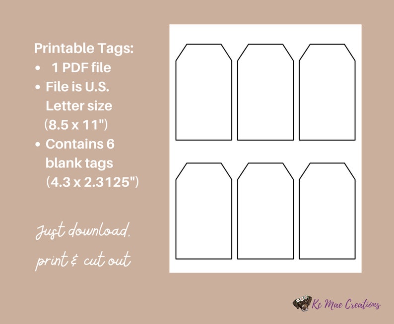 Blank Gift Tag Printable Template, Instant Download, Kids Printable ...