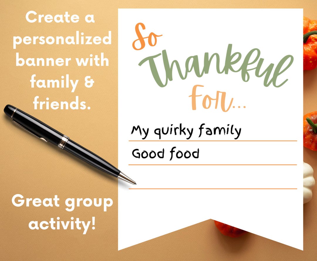 DIY Thanksgiving Gratitude Banner: Thankfulness Activity Printable - Etsy