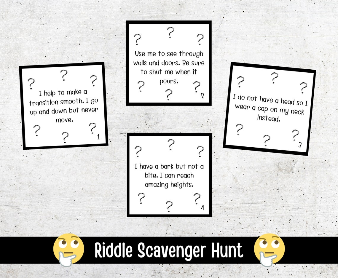 Teen Riddle Scavenger Hunt Printable for Instant Download, Adult ...