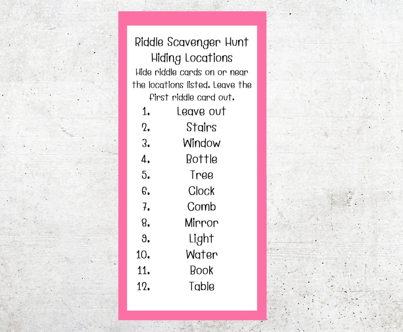 Kids Riddle Scavenger Hunt: Printable Treasure Hunt Game (PDF) - Etsy