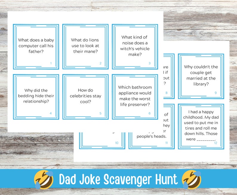 Dad Joke Scavenger Hunt: Funny Father's Day Activity (printable) - Etsy