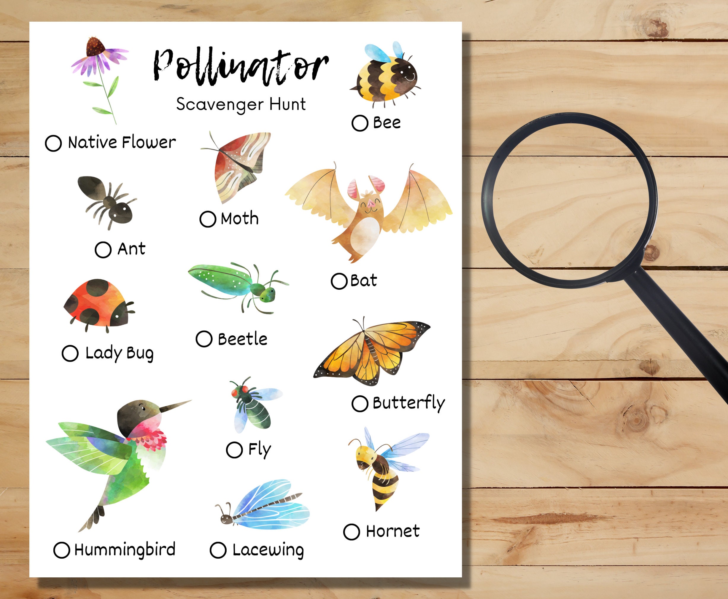 Pollinator Scavenger Hunt Printable for Instant Download, Outdoor ...