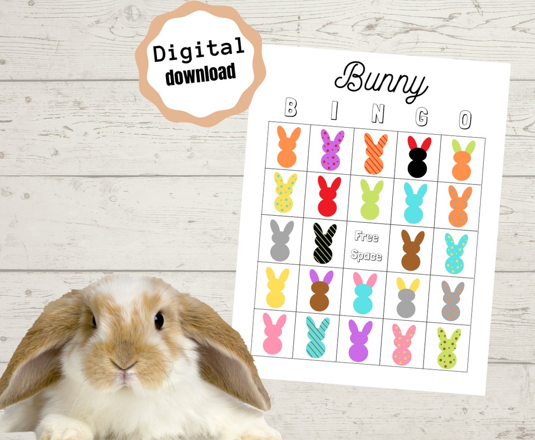 Printable Bunny Bingo Game Instant Download, Bunny Bingo Cards, Animal ...