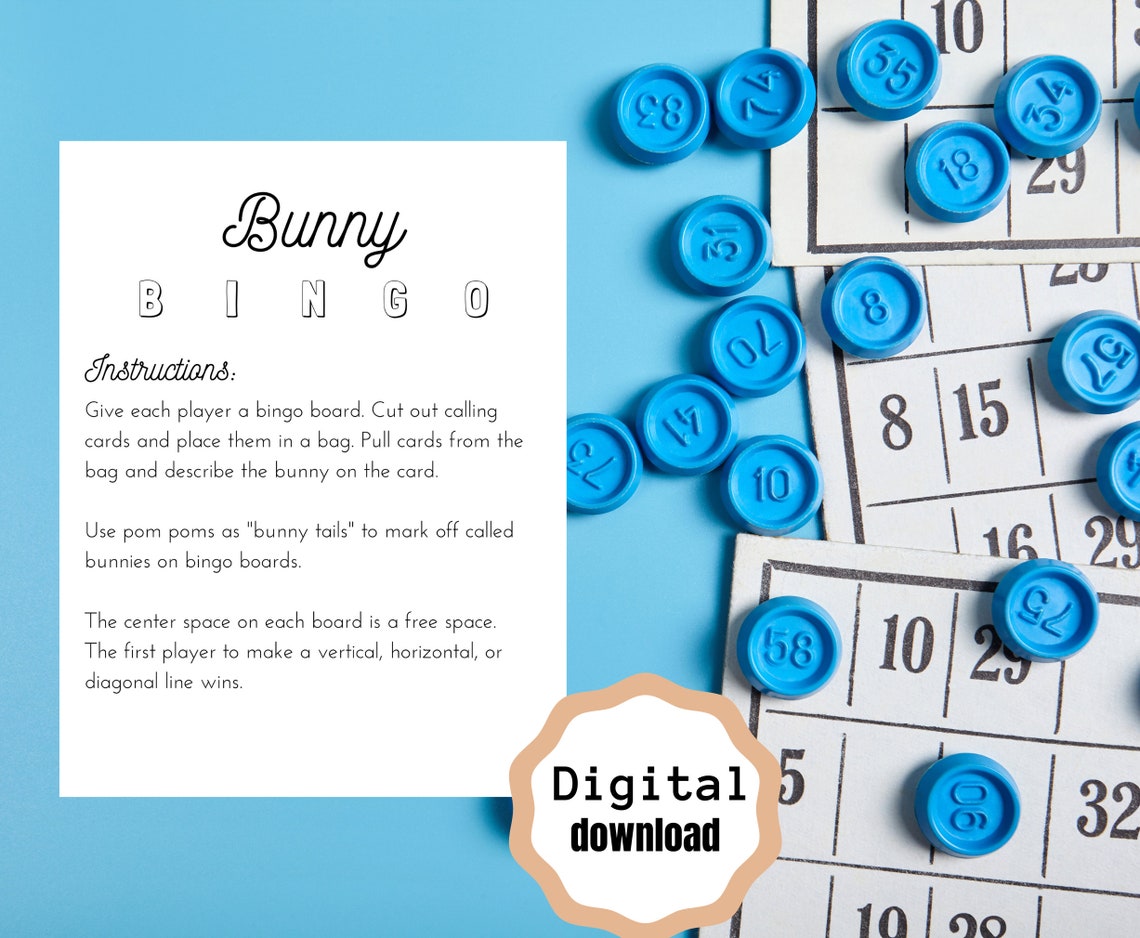 Printable Bunny Bingo Game Instant Download, Bunny Bingo Cards, Animal ...