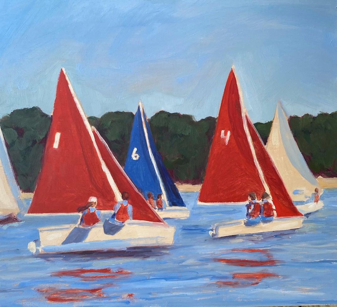 Martha’s Vineyard Original Oil Painting- “edgartown Sail Camp” 10x11 ...