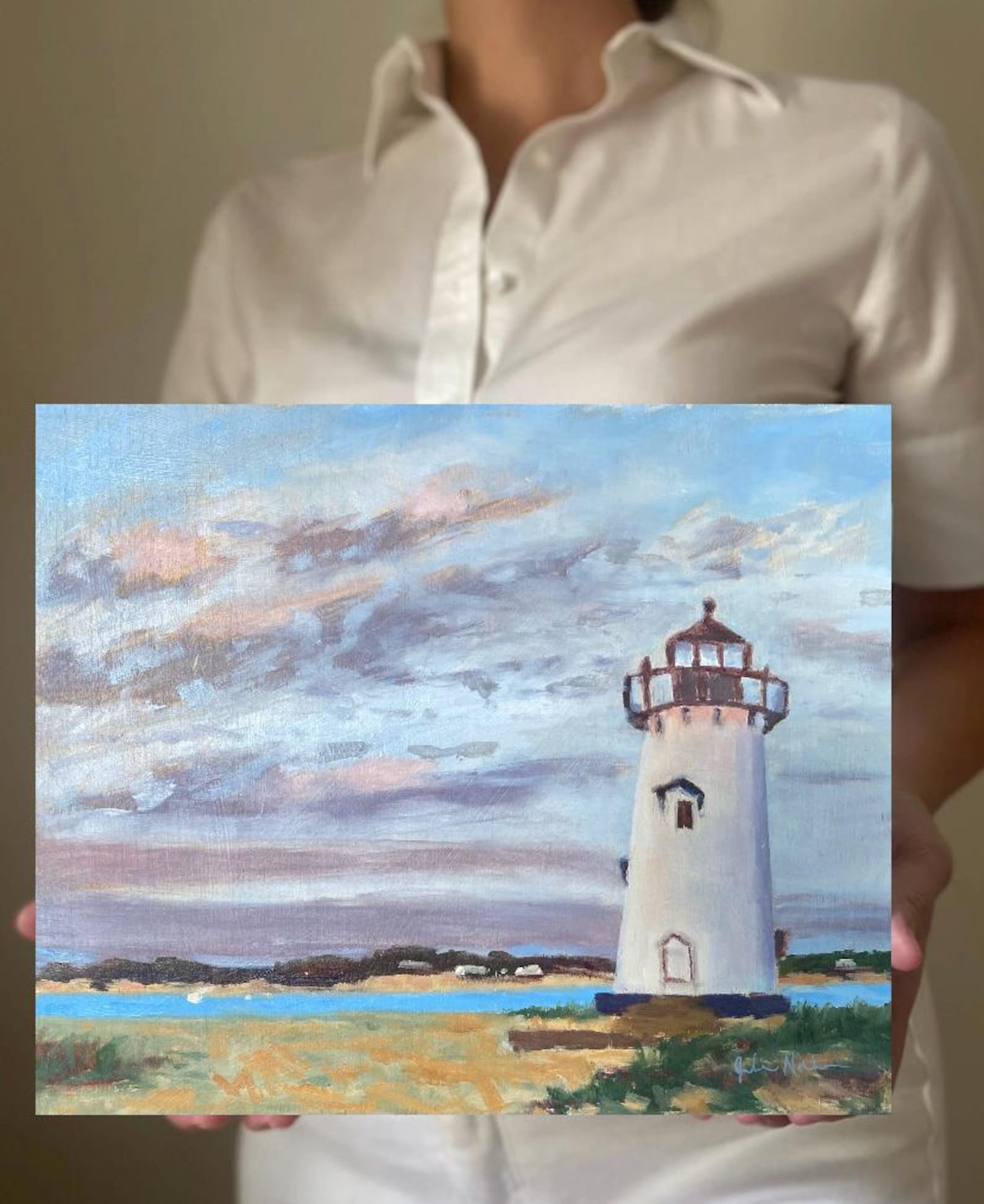 Martha’s Vineyard Original Oil Painting- Edgartown Lighthouse - 8 3 ...