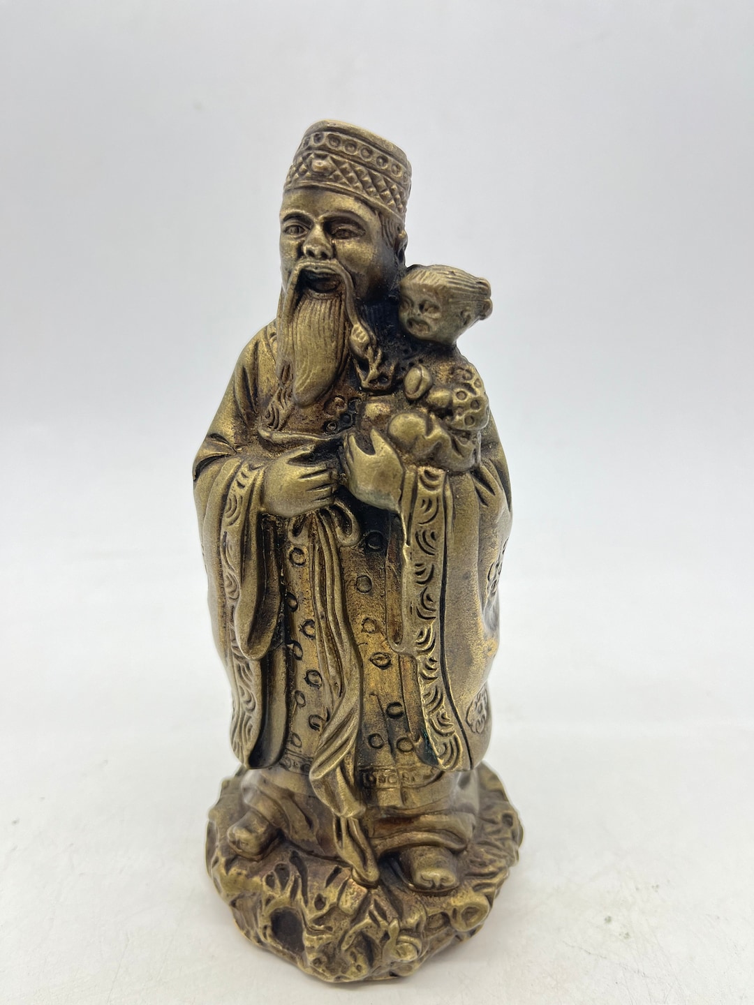 Bronze Statue, Vintage Bronze, Feng Shui, Fu Lu Shou, God of Prosperity ...
