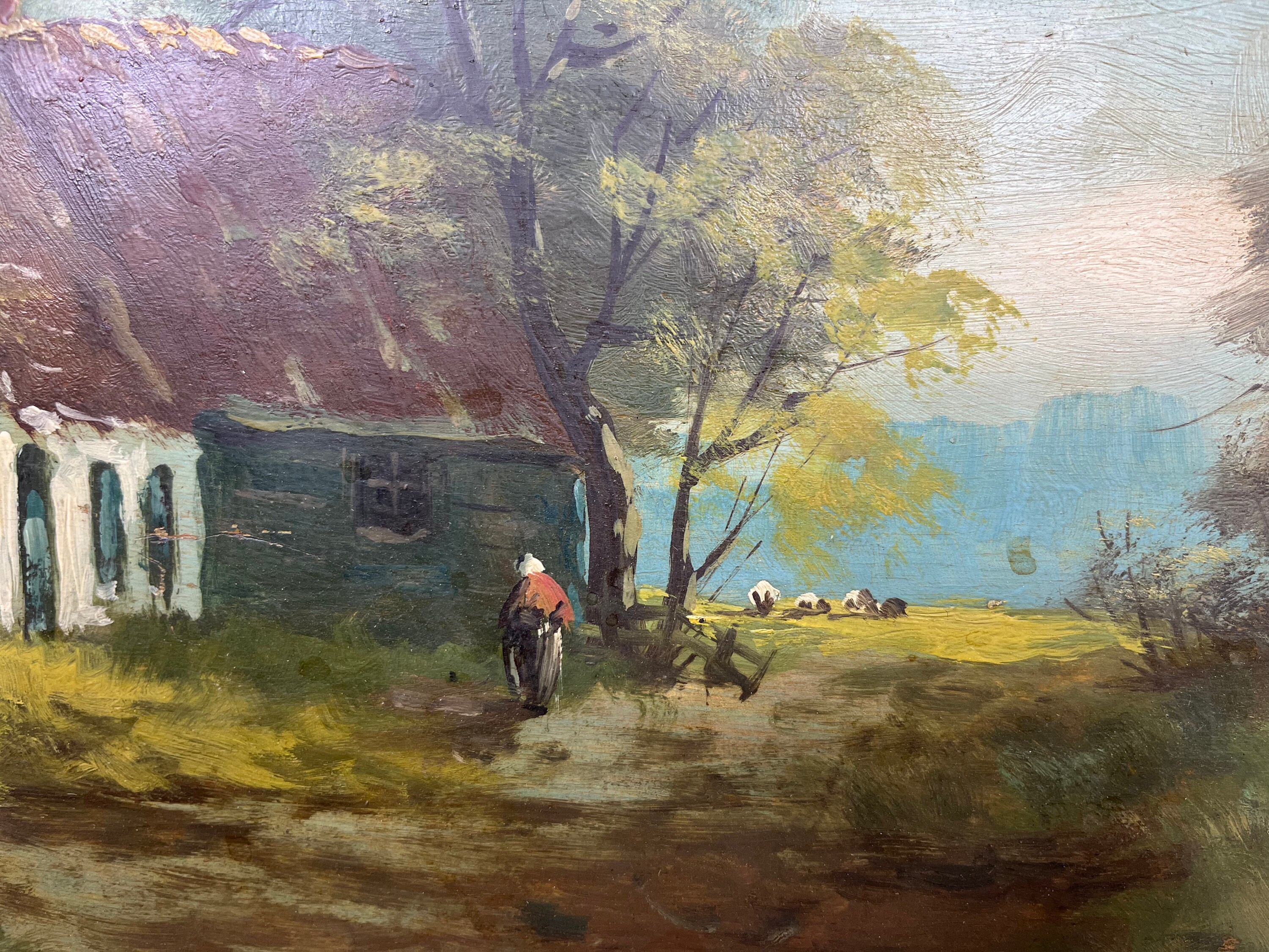 Original Oil Painting: Country Yard Landscape, Signed Artwork - Etsy