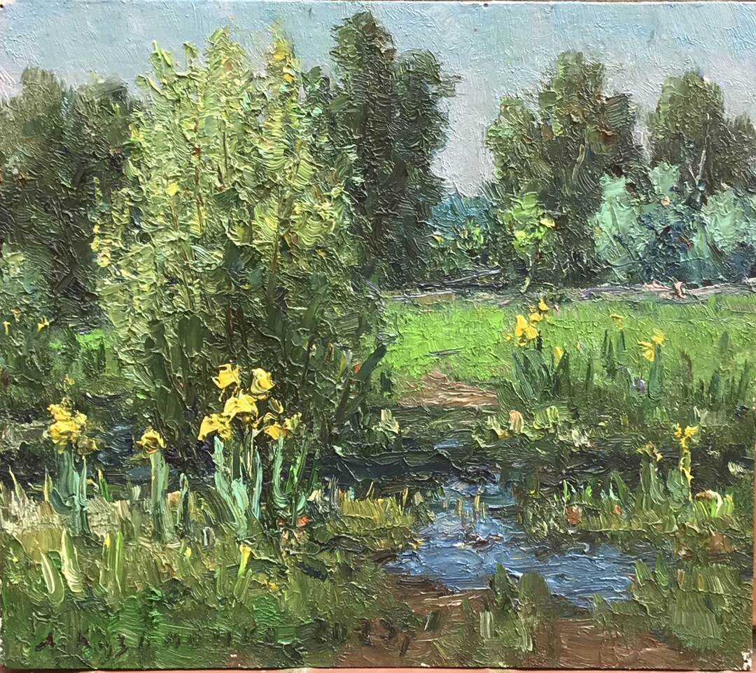 Oil Painting Swamp, Original Artwork, Landscape, Canvas, Ukrainian ...