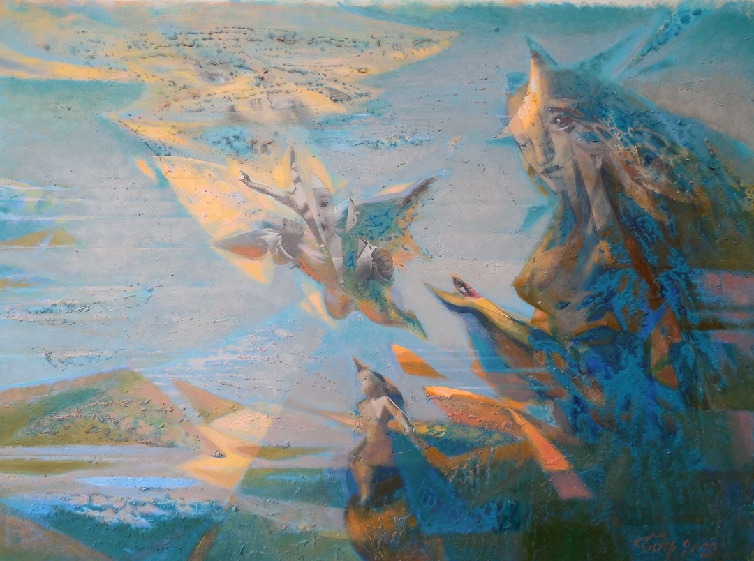 Oil Painting Wall Decor Firtst Flight Original Picture - Etsy