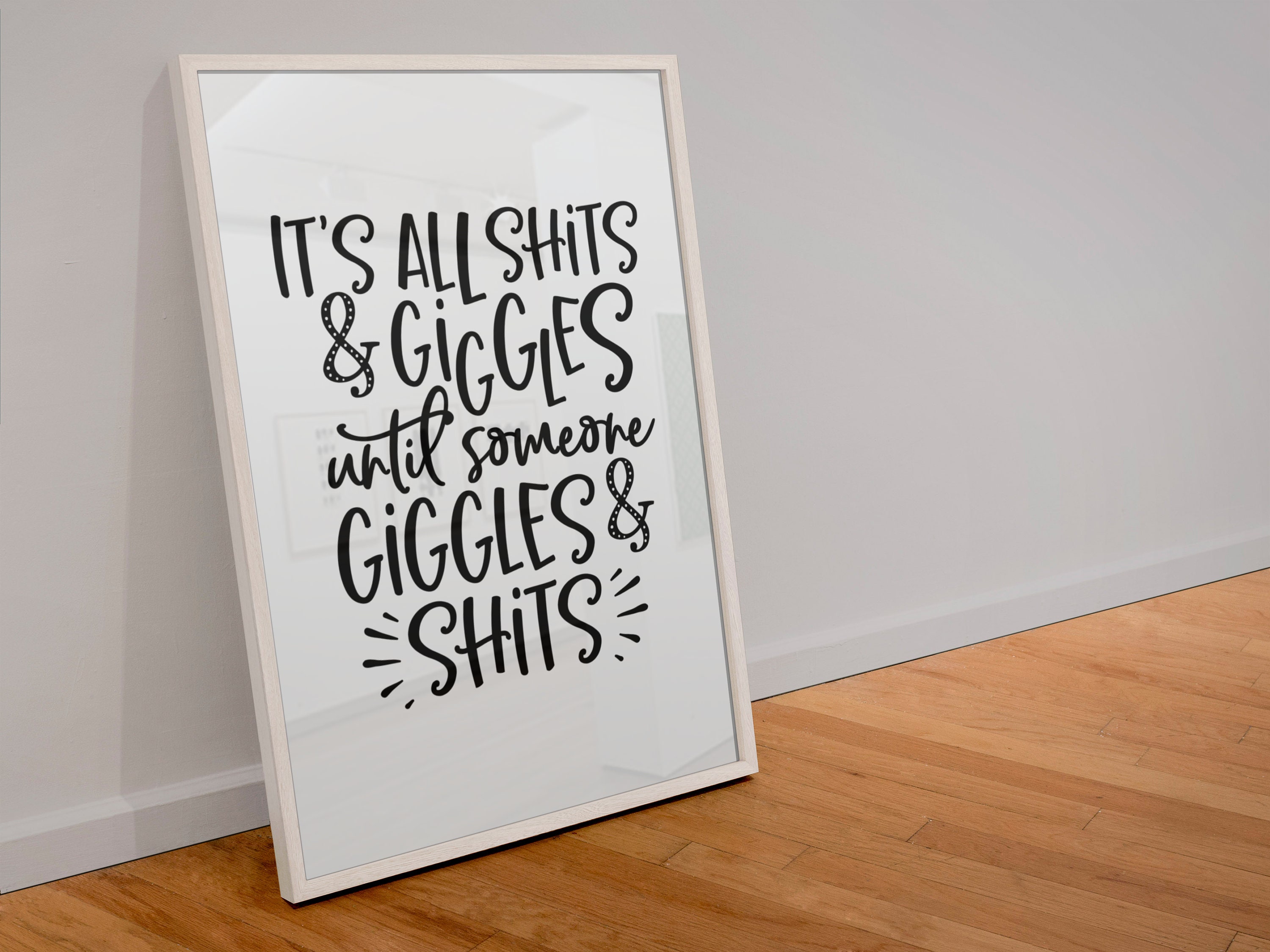 Giggles Wall Art, Bathroom Decor, Bathroom Humor, Bathroom Poster ...