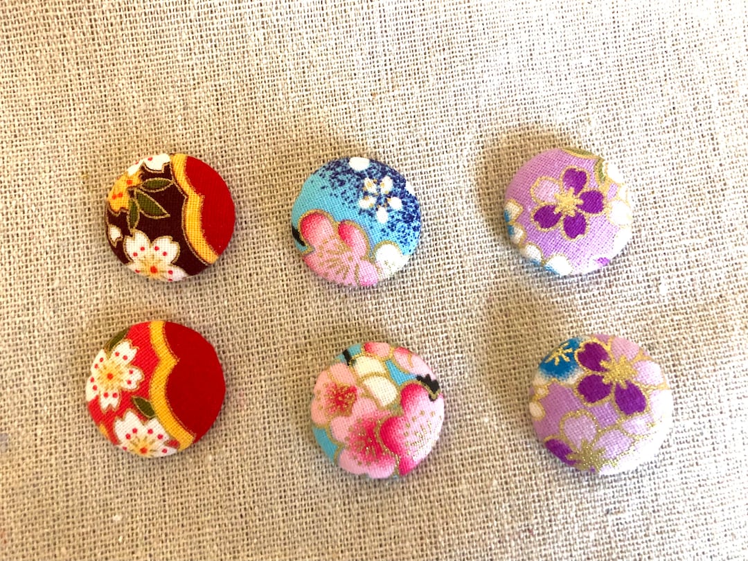 Handmade Japanese Sakura Fabric Buttons: Sewing & Craft Supplies - Etsy