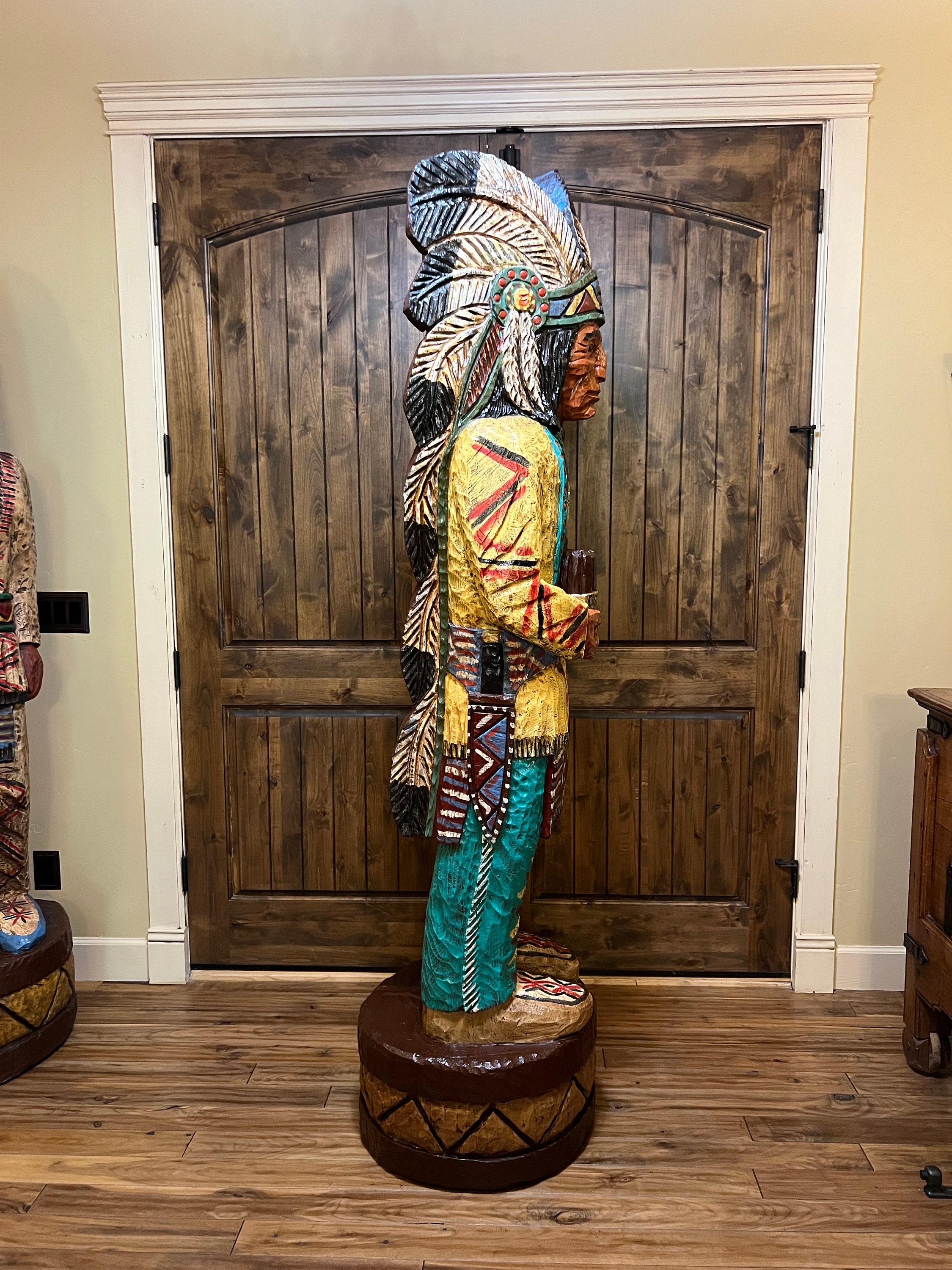 Wooden Cigar Store Indian Statues Tobacco Vintage Cigar Store Indian