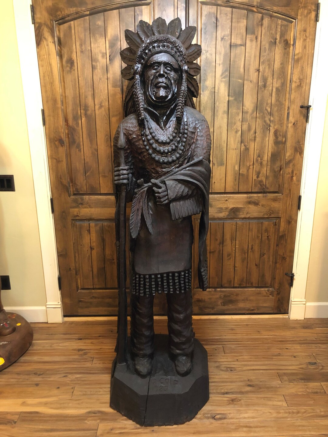 Cigar Store Indian Chief 7 Ft Redwood Carving by Artist Don Colp 1982 ...