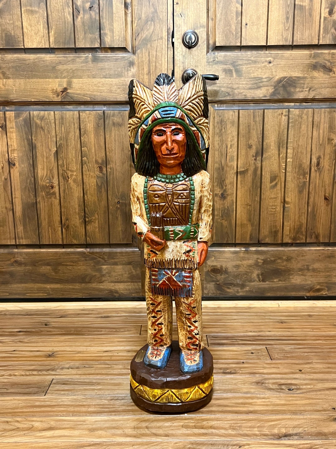 Cigar Store Indian Chief Vintage Wood Carving 3 Feet Tall by Artisan ...