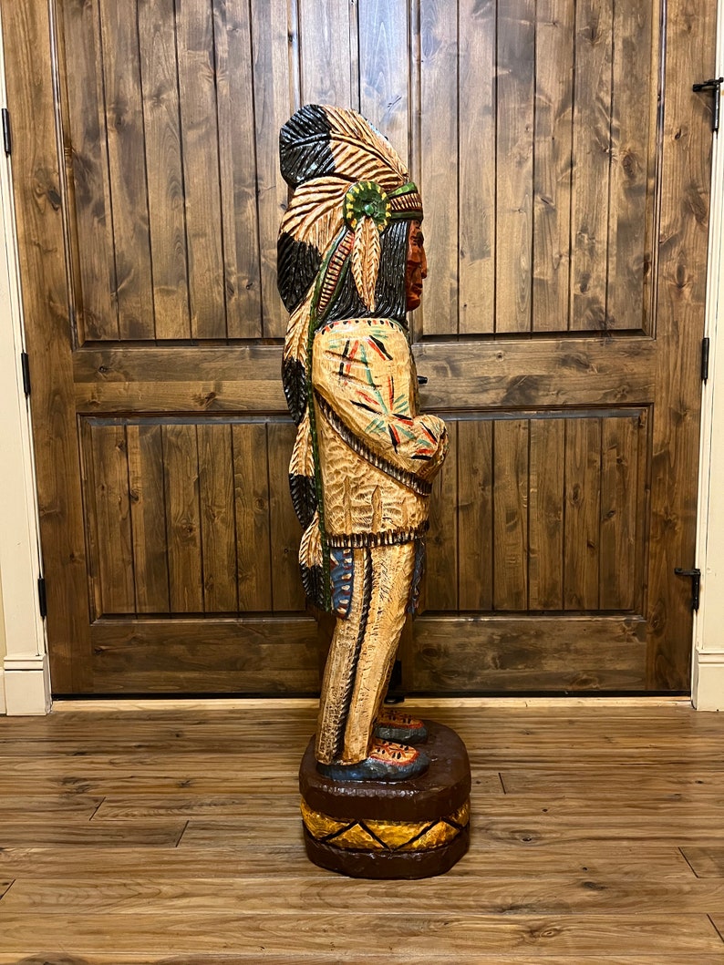Cigar Store Indian Vintage Wood Carving by Artist Frank Gallagher 4 7 ...