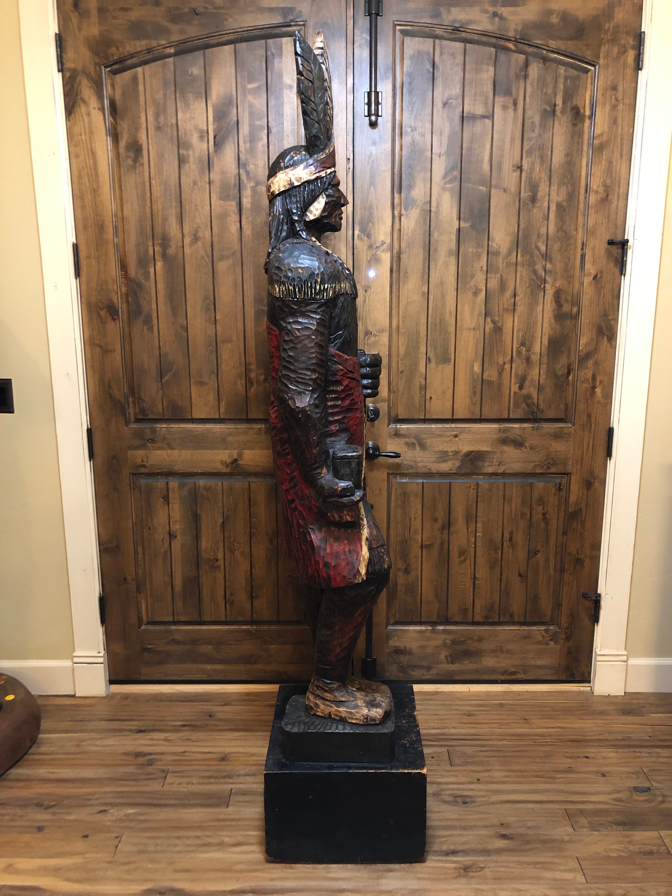Cigar Store Indian Wood Carving by Artist Edward Boggis 7 Feet - Etsy