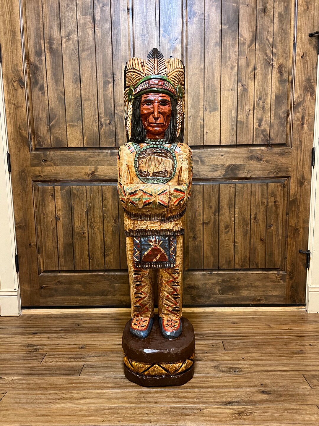 Cigar Store Indian Vintage Wood Carving by Artist Frank Gallagher 4 7 ...