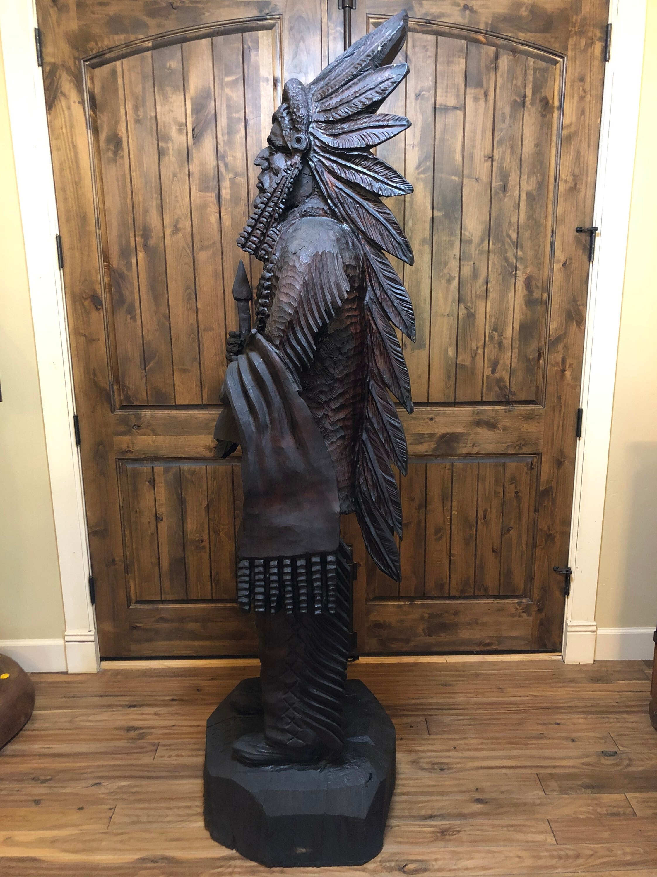 Cigar Store Indian Chief 7 Ft Redwood Carving by Artist Don Colp 1982 ...