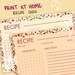 Bakery Inspired Recipe Card - Printable Recipe Card Template - Digital ...