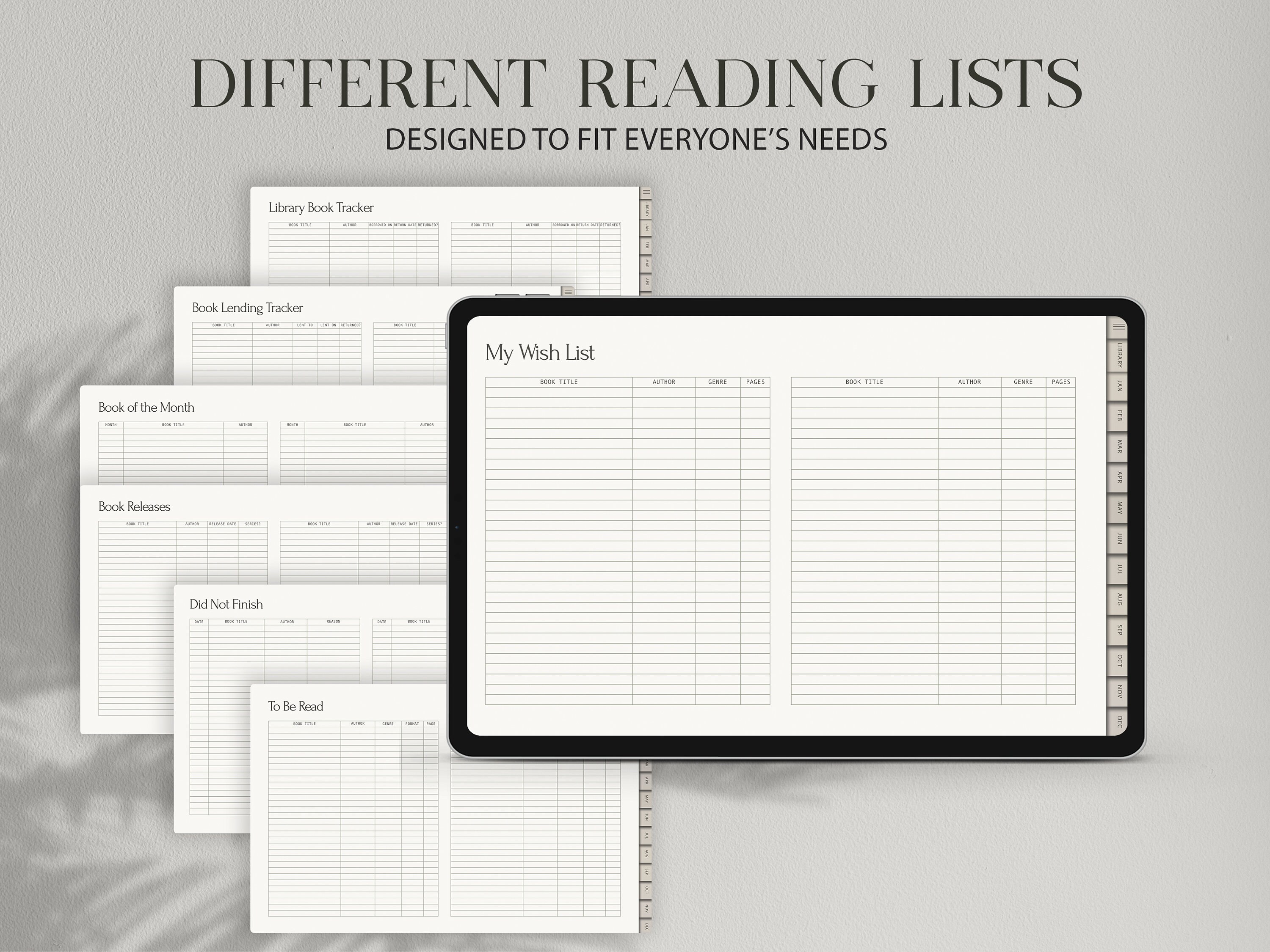Digital Reading Journal, Digital Reading Log, Landscape Reading Planner ...
