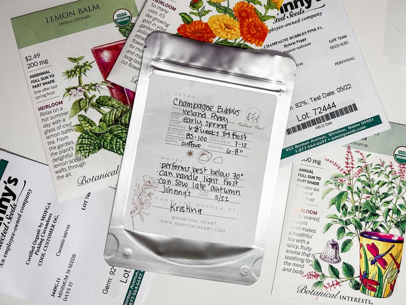 Printable Seed Packet Labels, Tags for Seed Packets, Labels for Seed ...