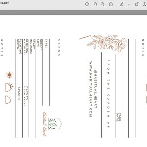 Printable Seed Packet Labels, Tags for Seed Packets, Labels for Seed ...