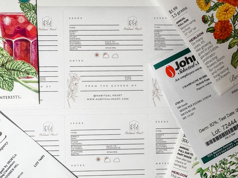Printable Seed Packet Labels, Tags for Seed Packets, Labels for Seed ...