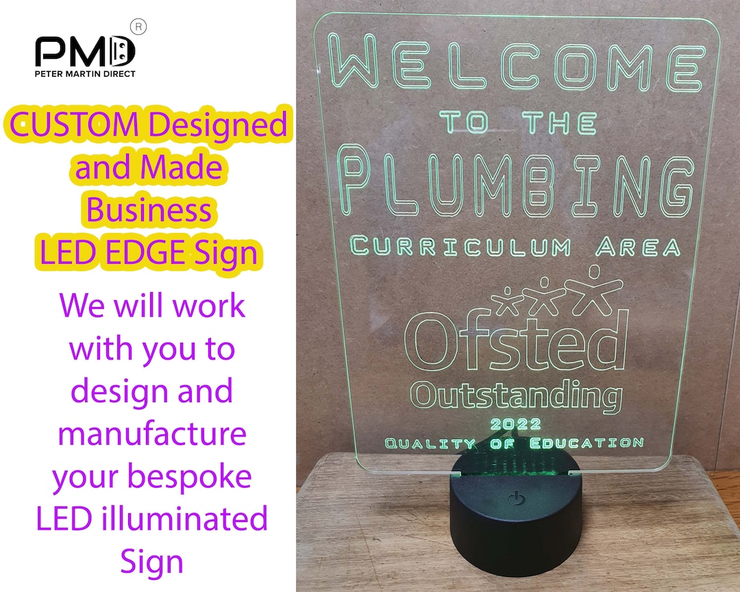Custom Made LED Edge Acrylic Light Sign Company Sign - Etsy