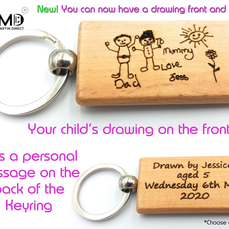 Kids Drawing Keychain - Etsy
