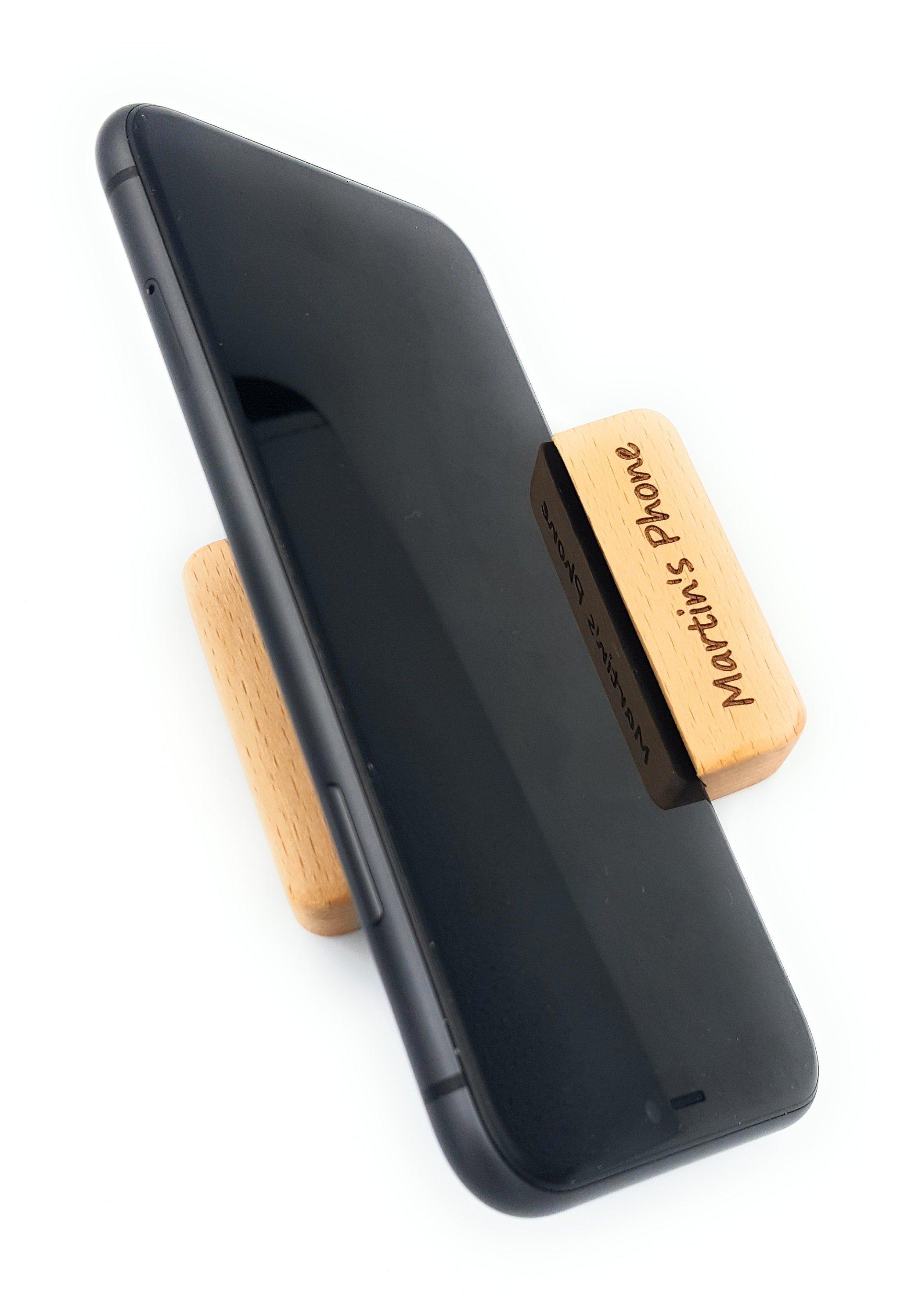 Cell Phone Stand Personalised Mobile Stand Solid Beech - Etsy