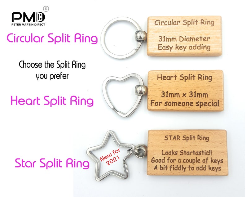 Personalised Keyring Wooden Custom Key Ring Beech Wood - Etsy